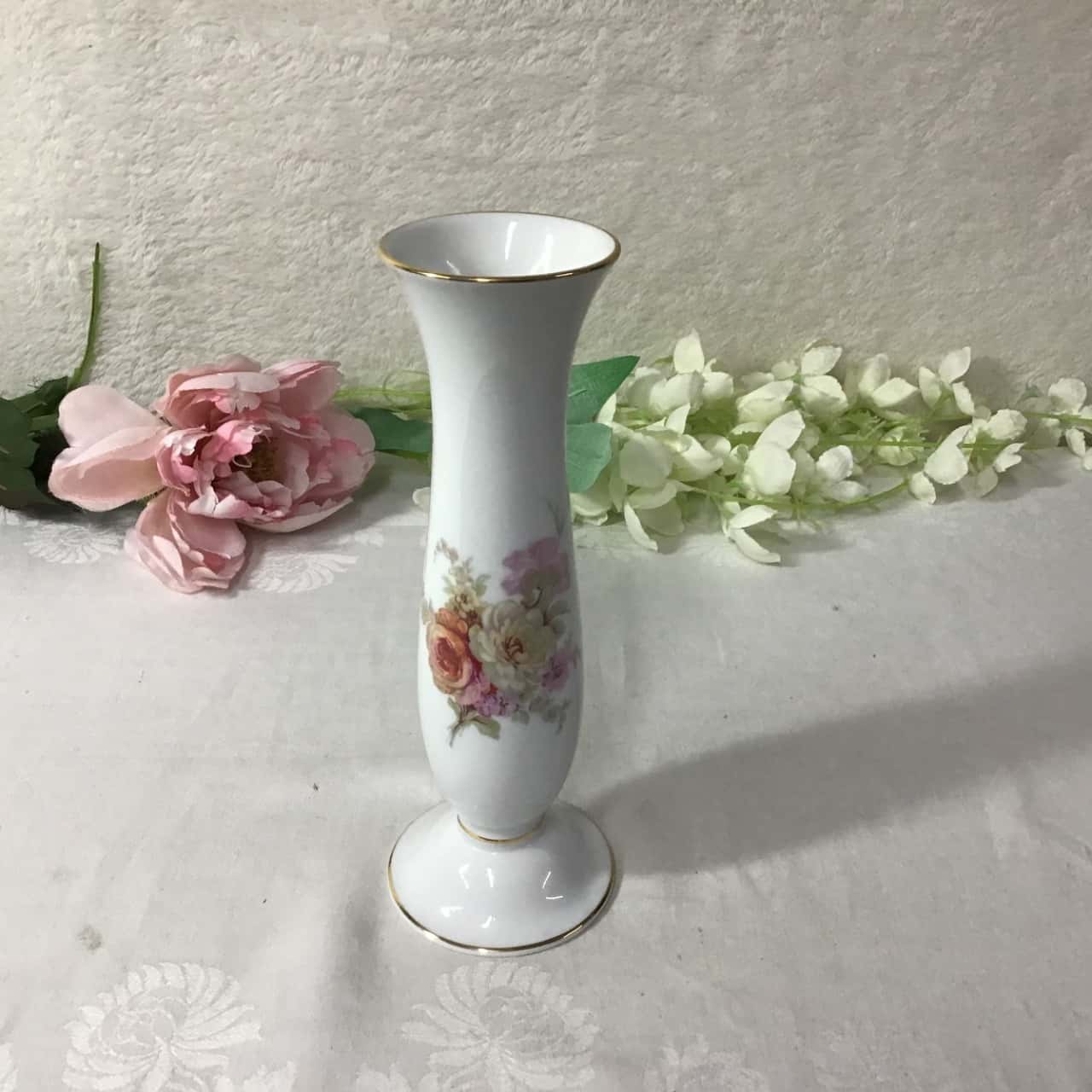 Furstenberg Germany White / Multicoloured Floral Pattern Tall Porcelain ...
