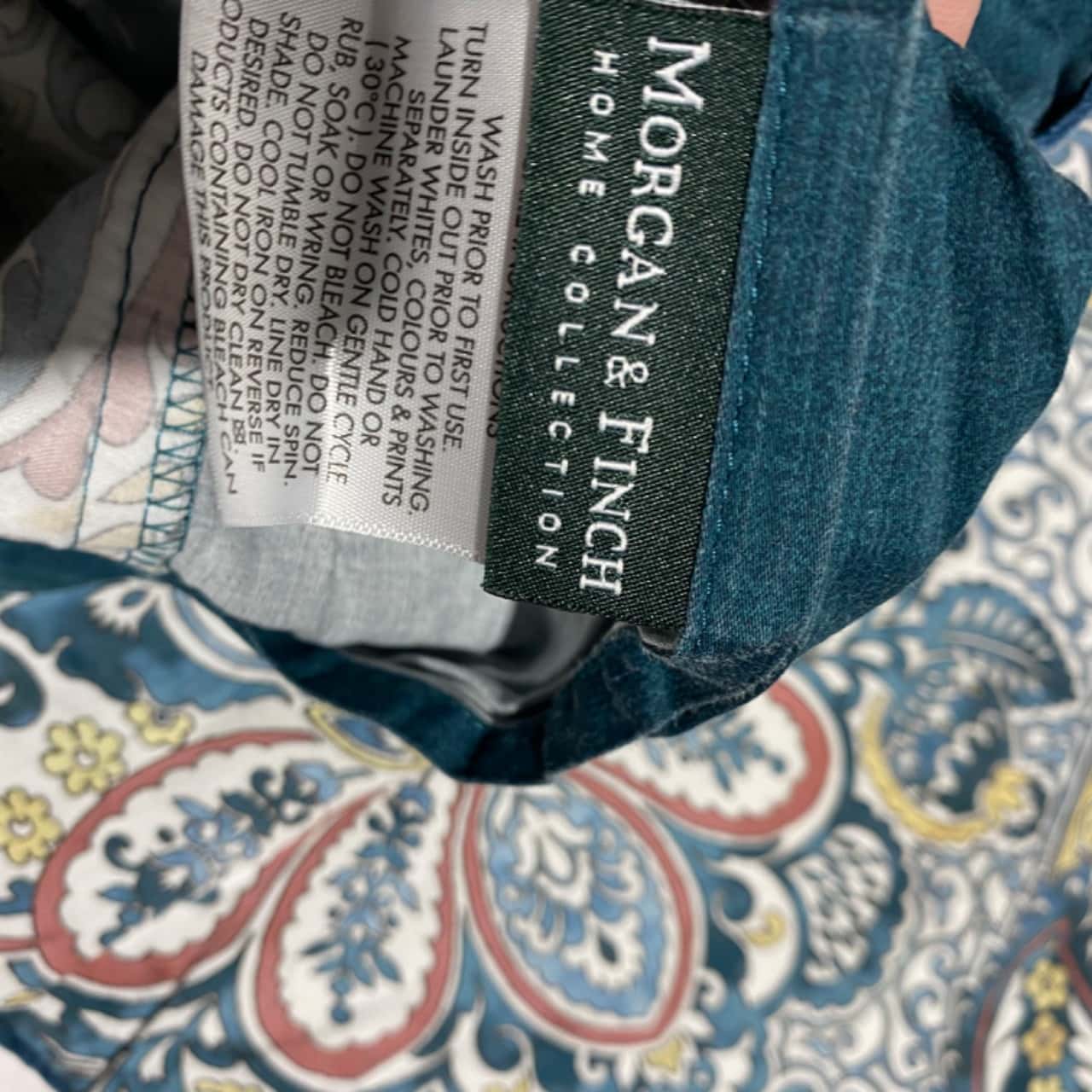 Morgan & Finch King Size Quilt Cover & 2 Pillow Cases Teal / White ...