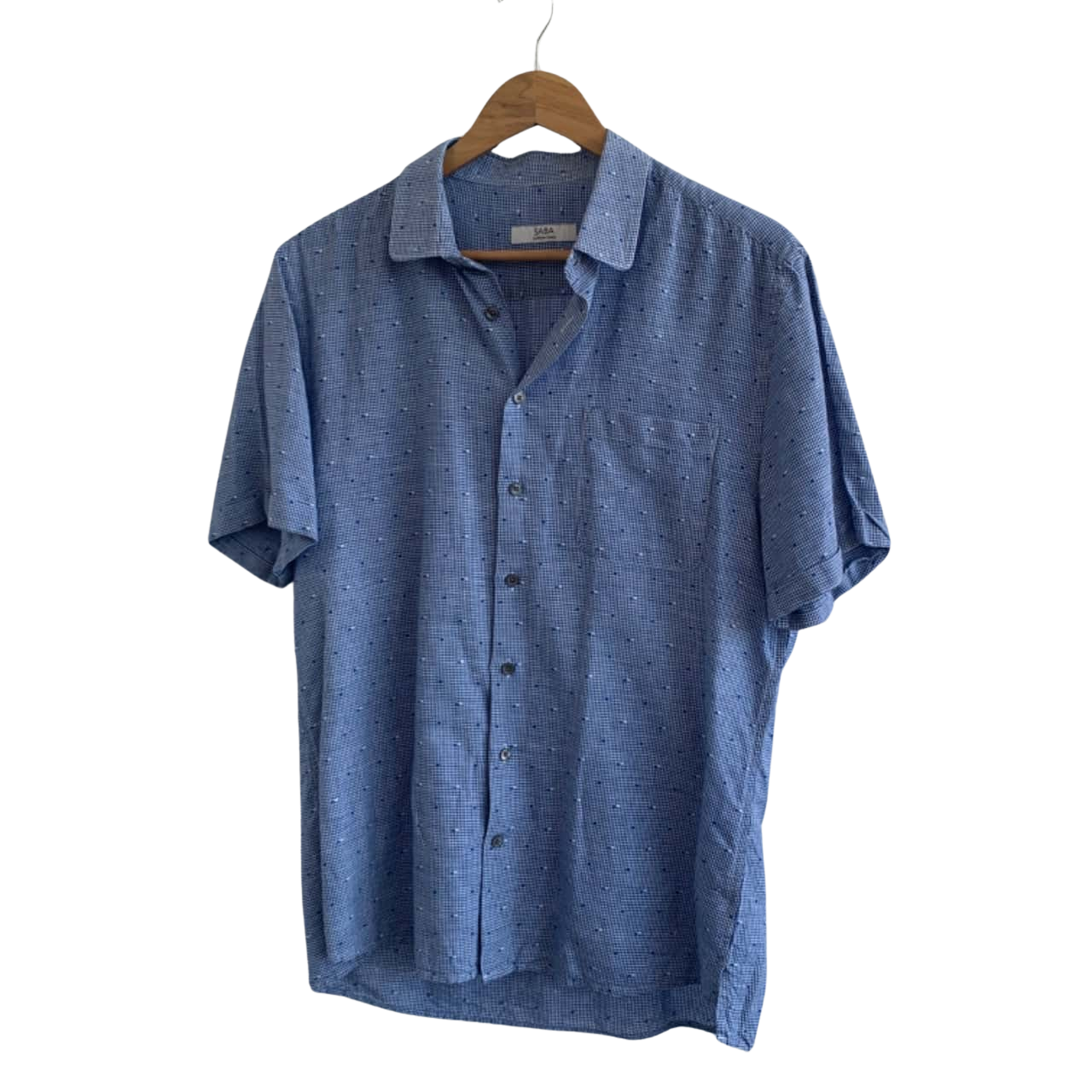 Saba Mens Large Blue Linen-Blend Shirt(s)