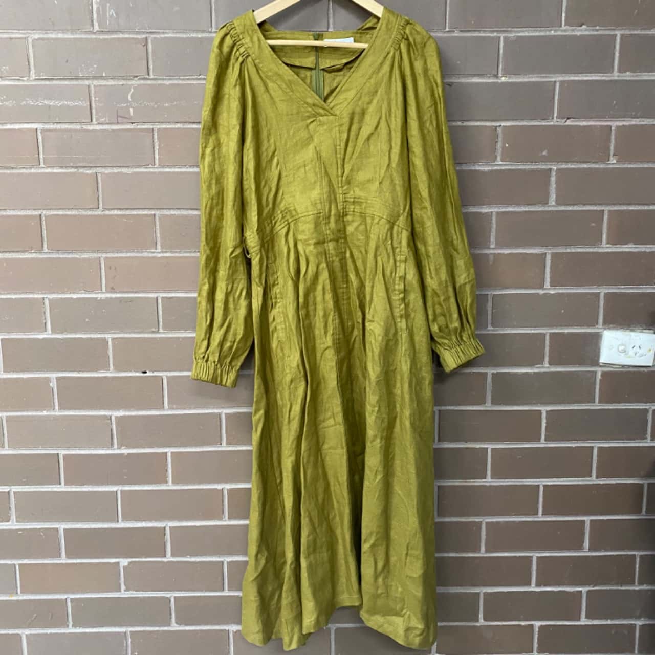 Morrison Womens Size 10 / 2 / S 100% Linen Ava Long Sleeve / Midi Dress ...