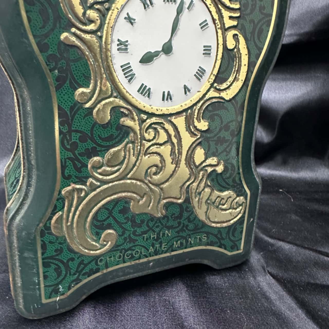 Vintage After Eight Tin Box, Chocolate Mints Clock Box