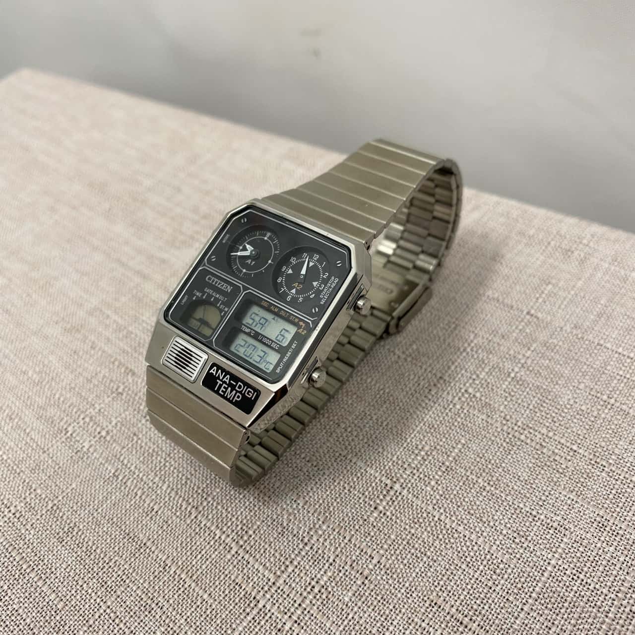 Citizen Unisex Ana Digi Temp Square Watch (In Working Condition) (s)