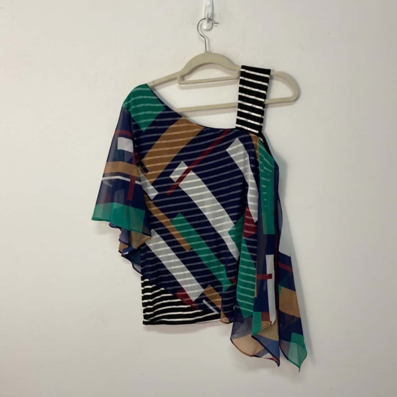 Florence Broadhurst Womens Size XL Short Sleeve Top Black / Blue ...