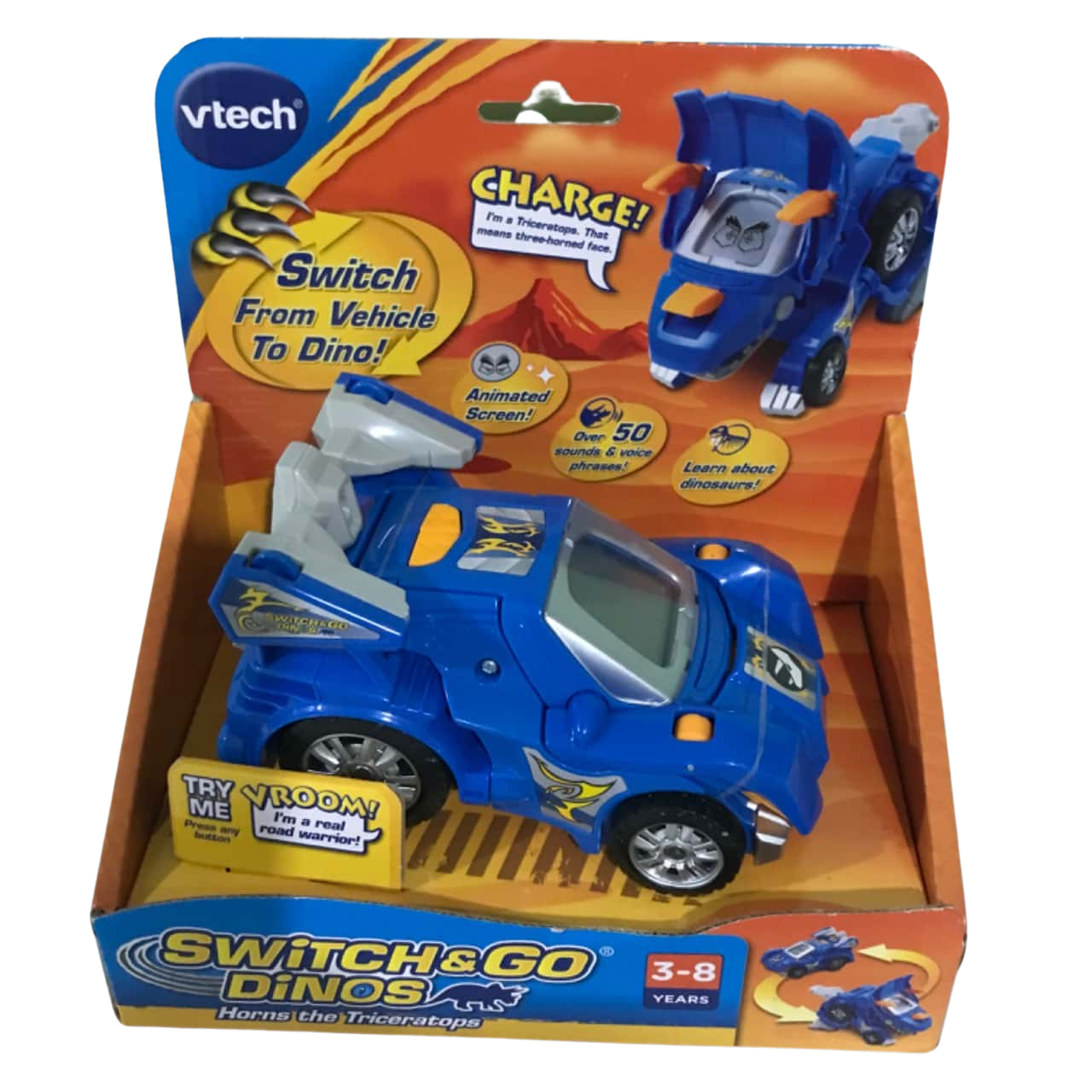 BNIB V Tech Switch & Go Dino Horns The Triceratops RRP $29.99-1647407