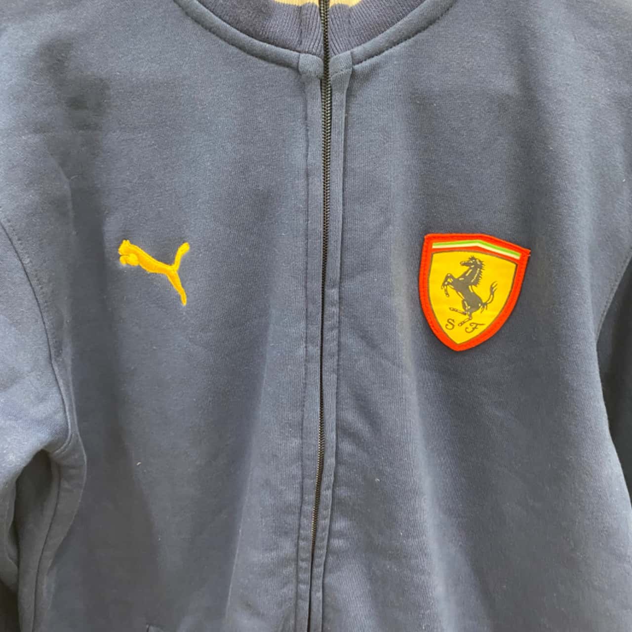 Mens Ferrari Size XL Front Zipper Jacket Blue