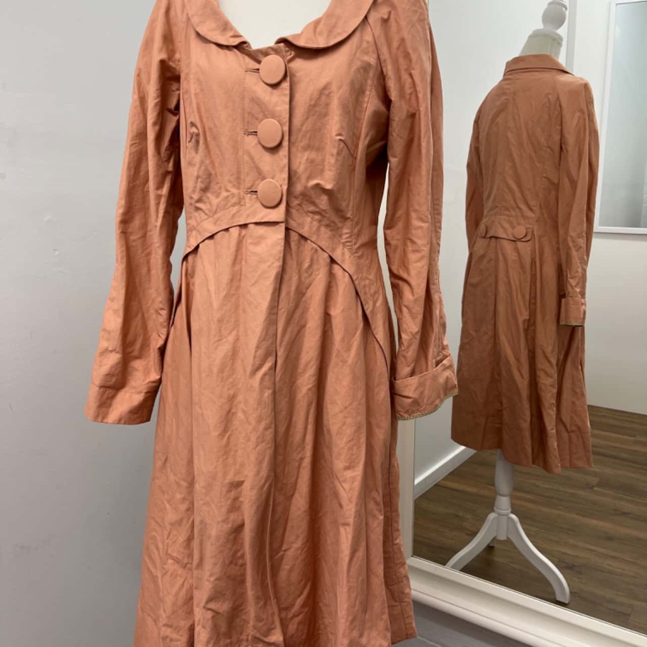 Womens Size 38 Structured Trench Coat Beige / Nude / Pink (s)