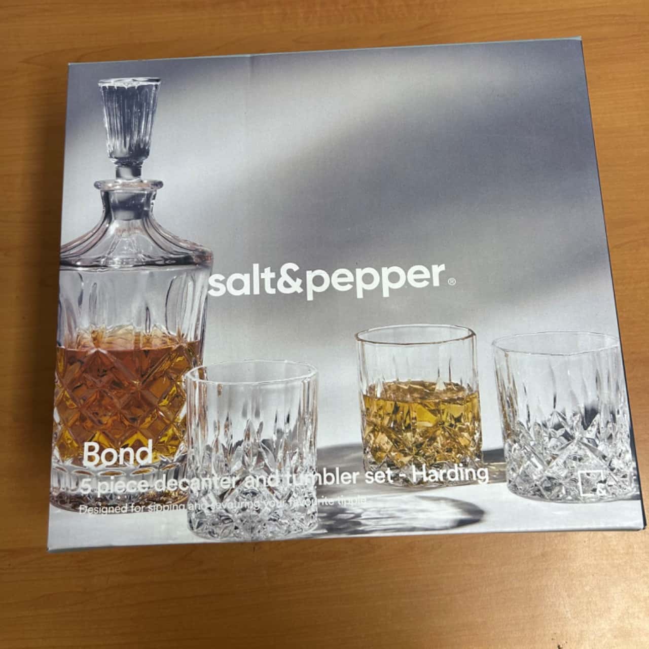 salt & Pepper - Bond 5 piece decanter and tumbler set (s)