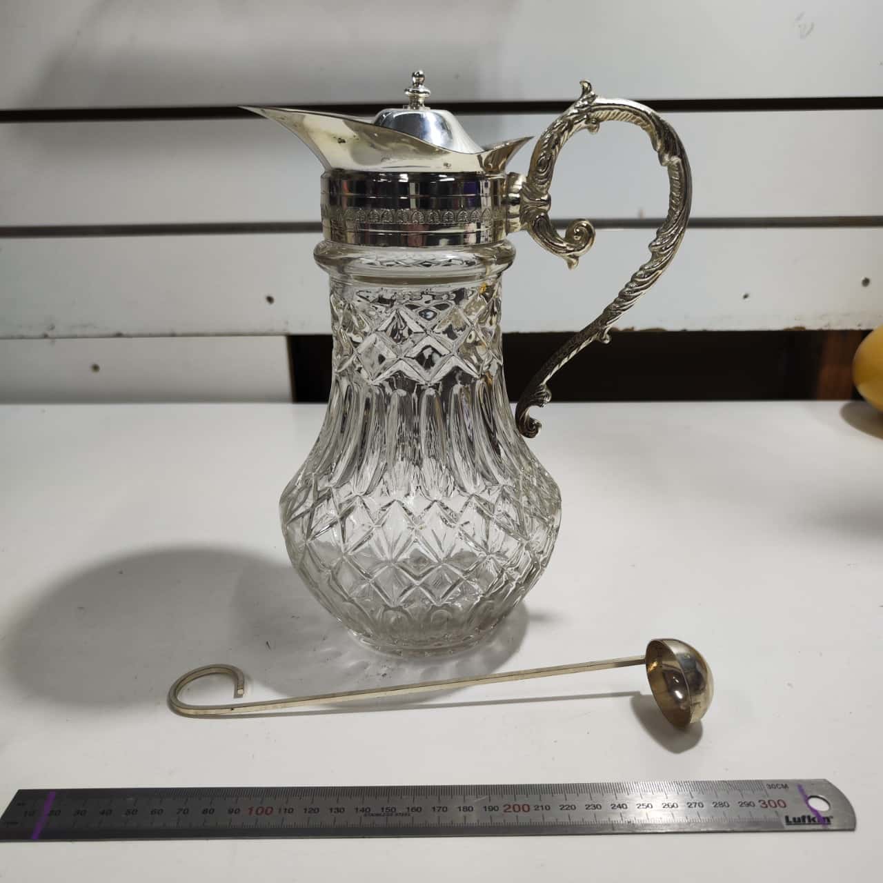 Drink Jug and Ladle Glass Vintage
