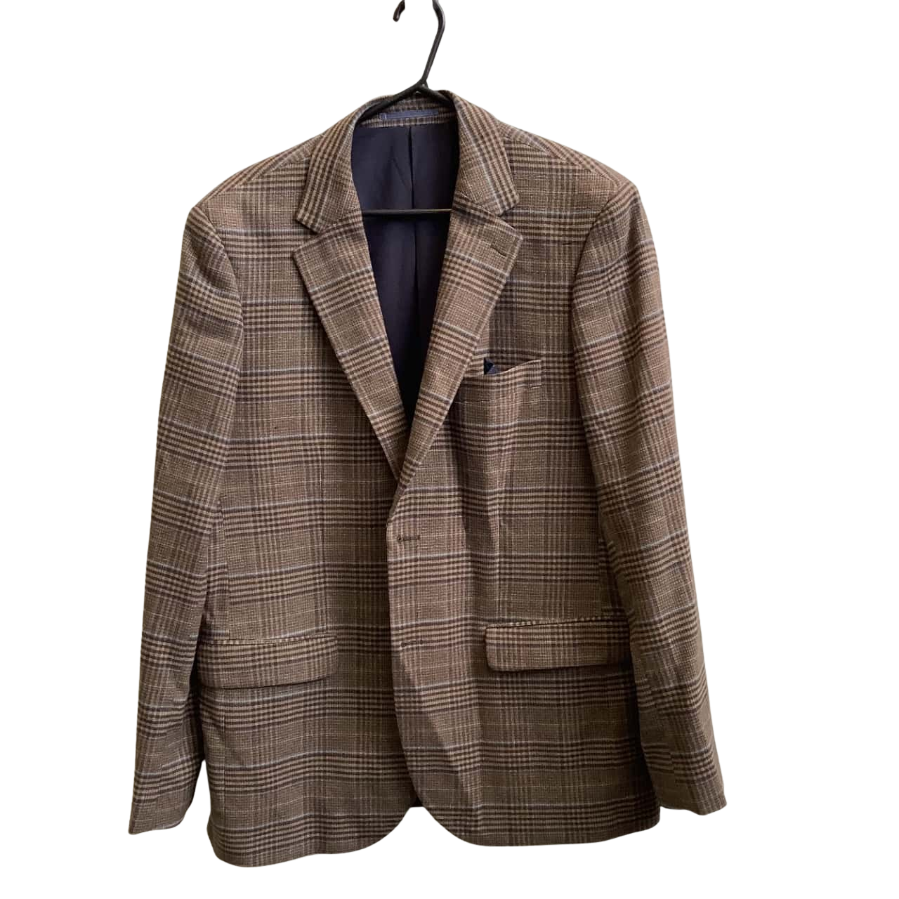 Gazman Mens Size 42 Suit Jacket Brown and Blue Checked (s)