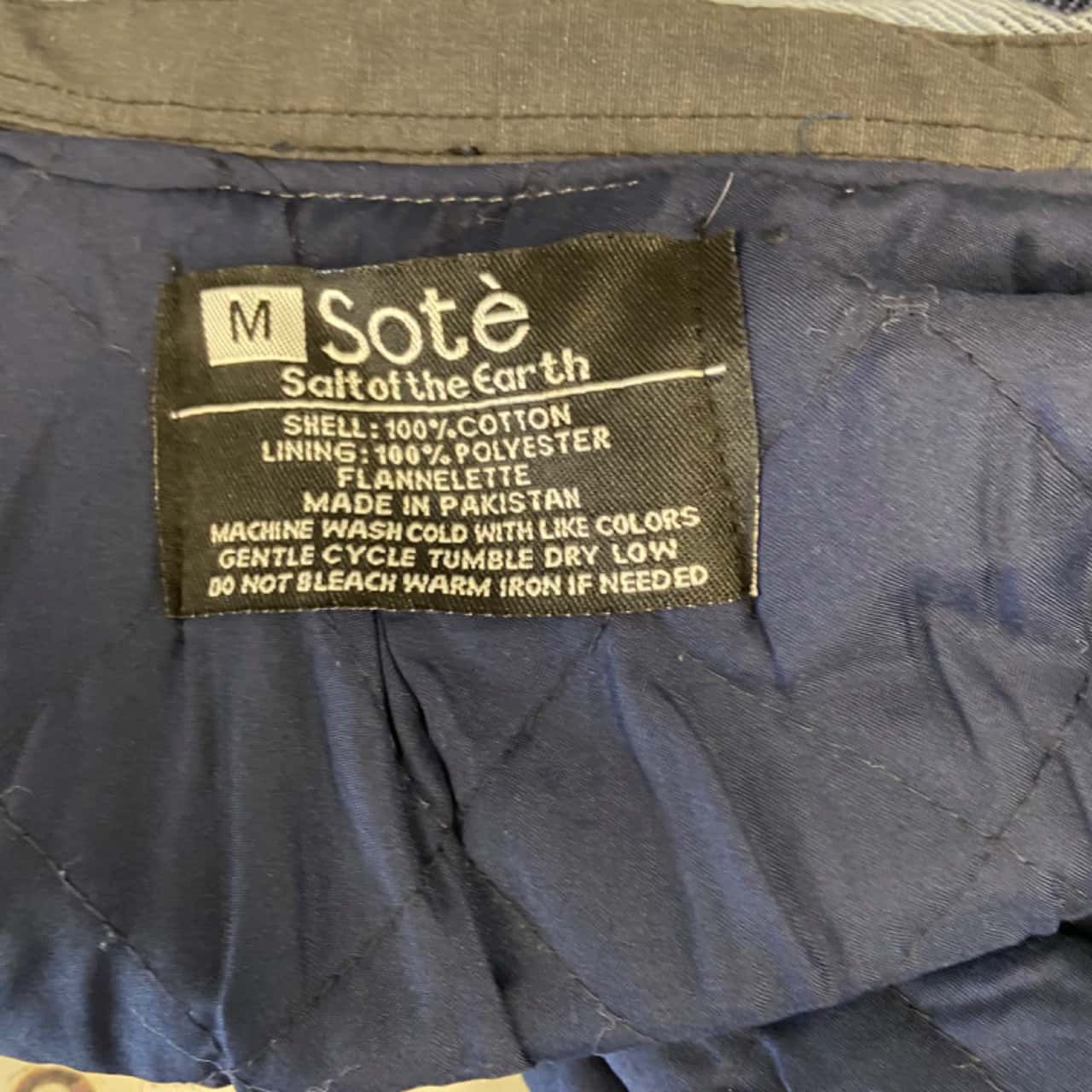 SOTE Salt of the Earth Mens Size M Winter Jacket Blue / Checked / Navy ...