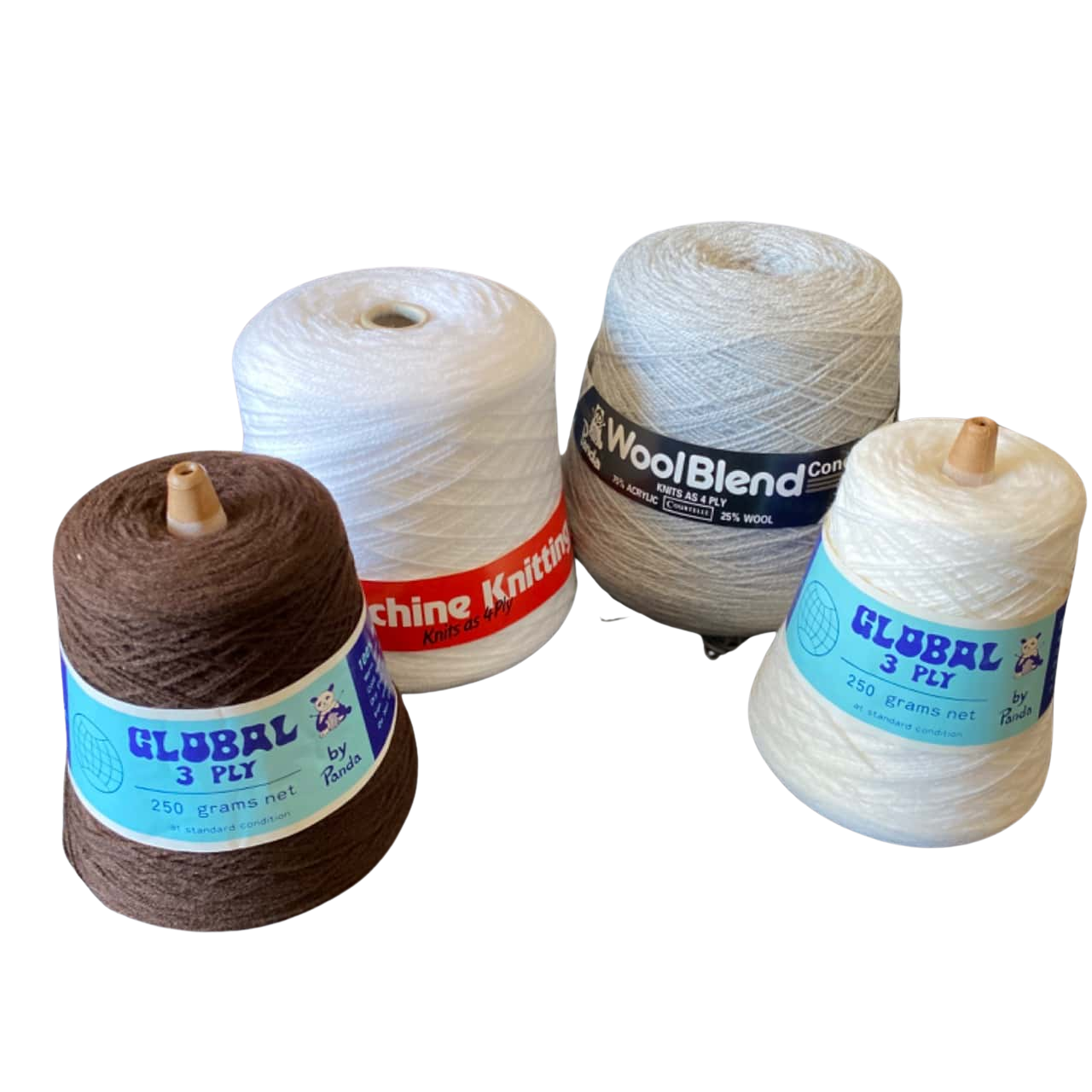 4 Assorted Cones 1.7kg of Panda Yarn(s)