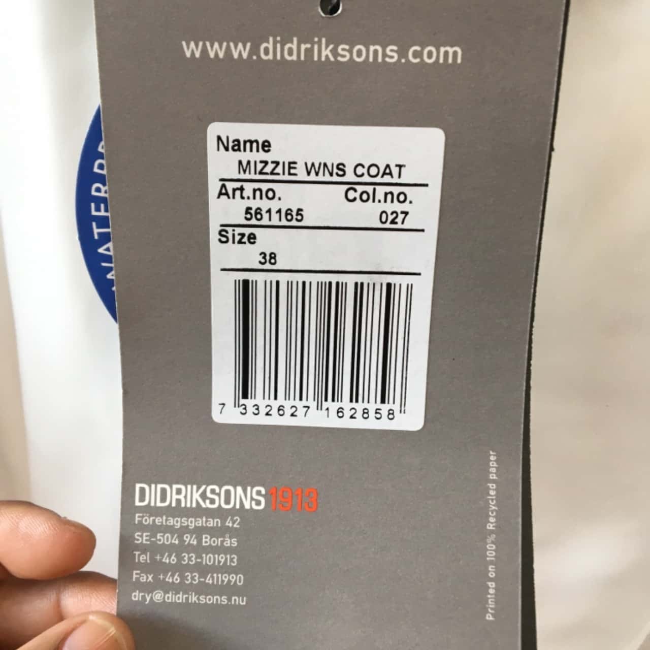 Didriksons Womens Rain Jacket Size 38 Cream BNWT (s)