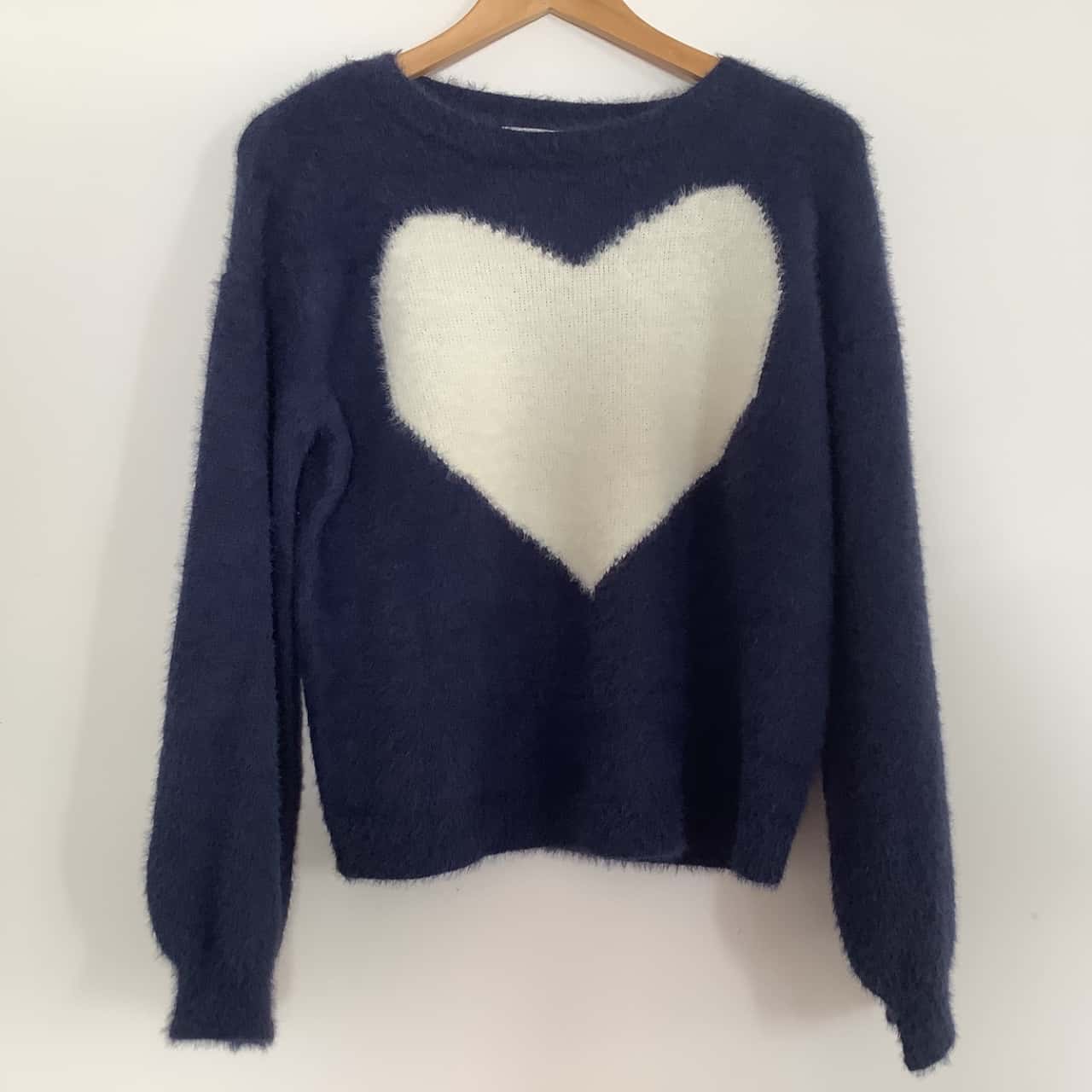 Brave + True Fluffy Heart Jumper Size S (s)