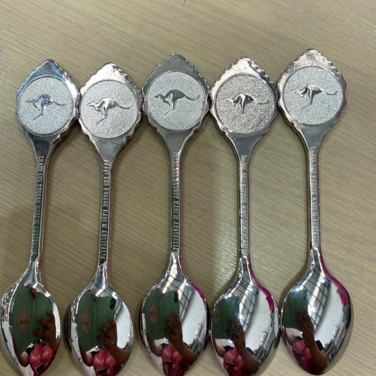 5 Set of Sliver Teaspoons of Koalas Made from Australia