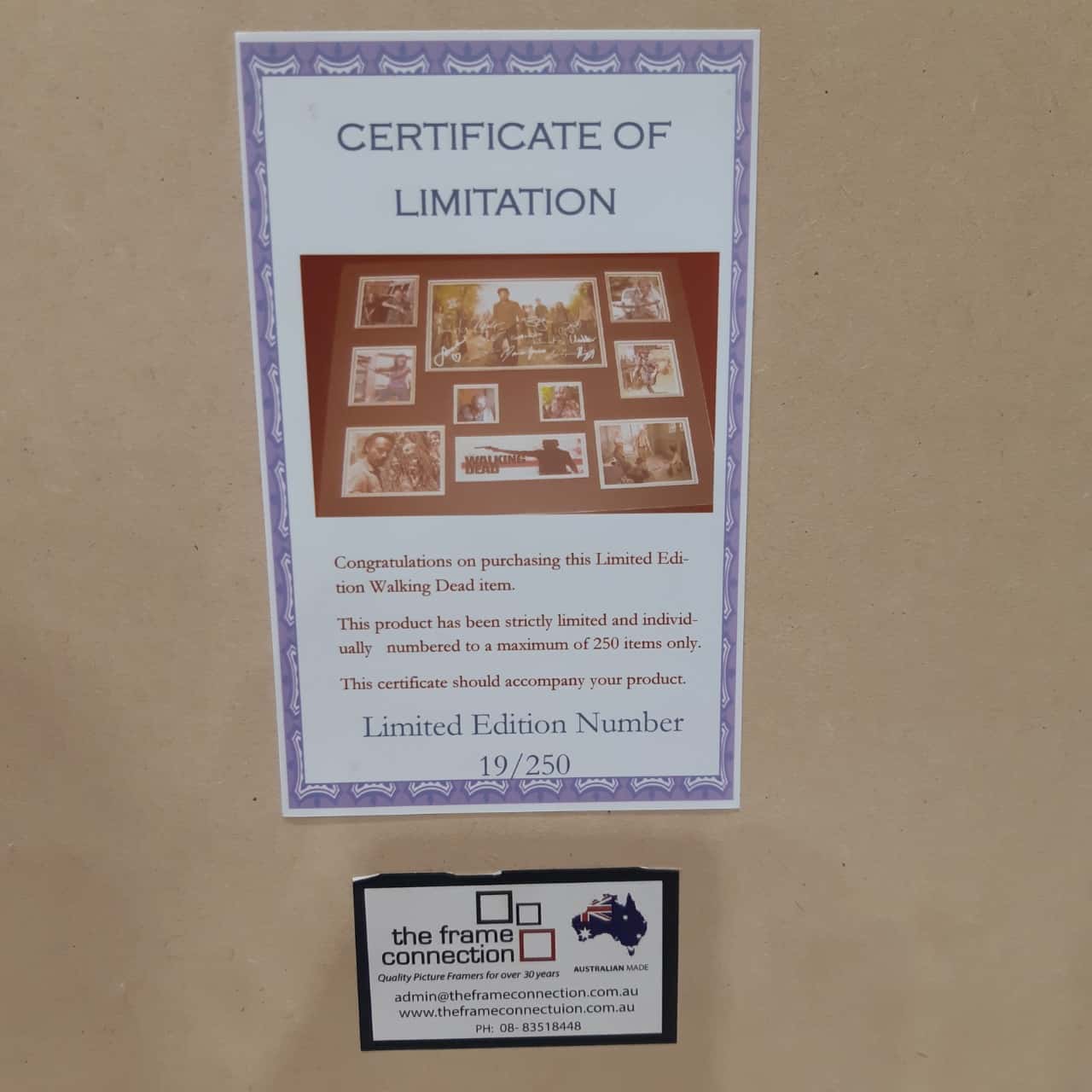 Walking Dead Limited Edition Picture Frame With Certificate of ...