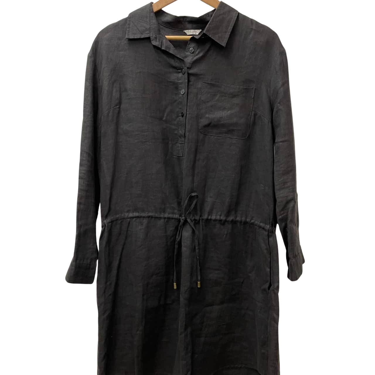 Ridley Women's Size M Linen Shirt Dress Black