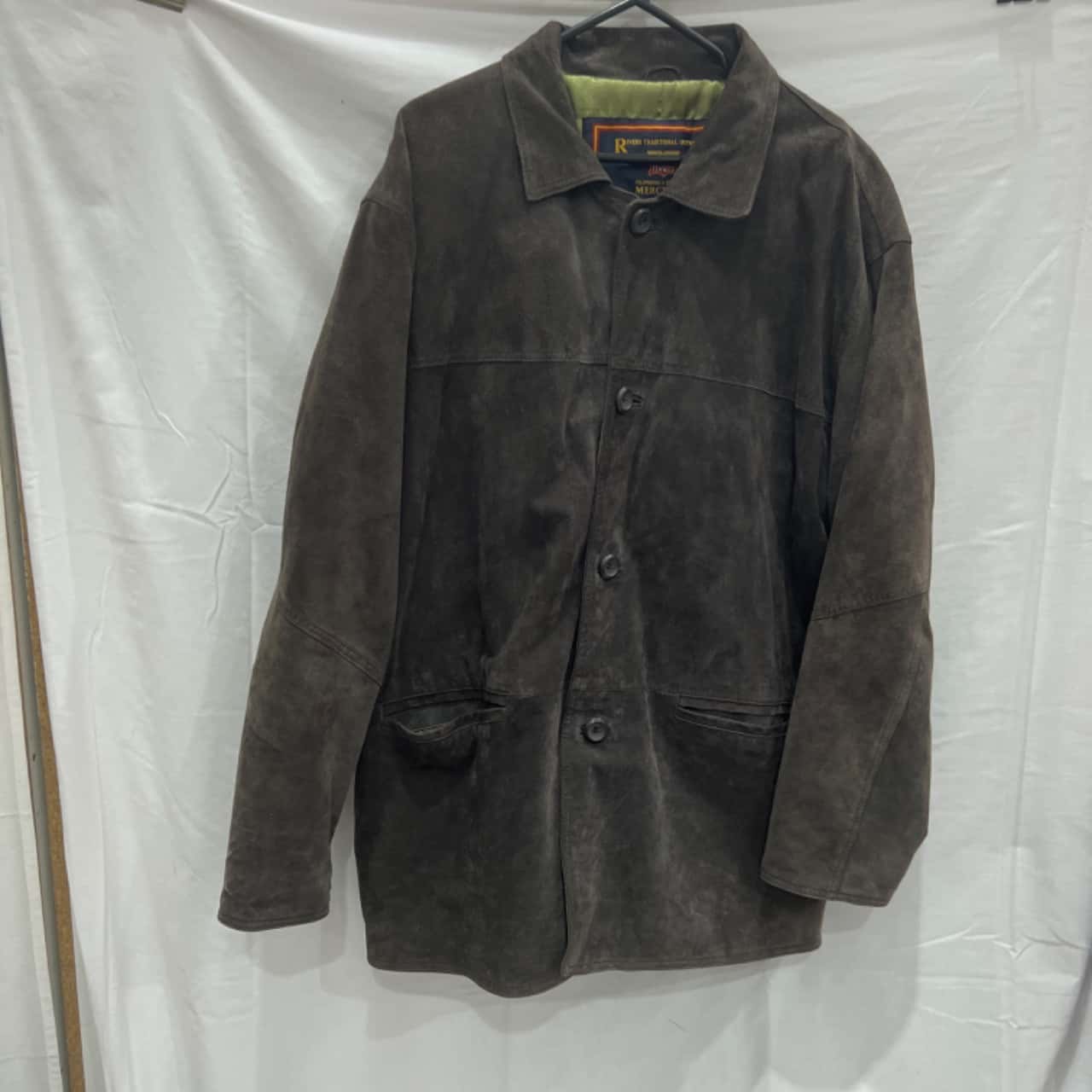 Rivers Mens Size XL Suede Charcoal Coat