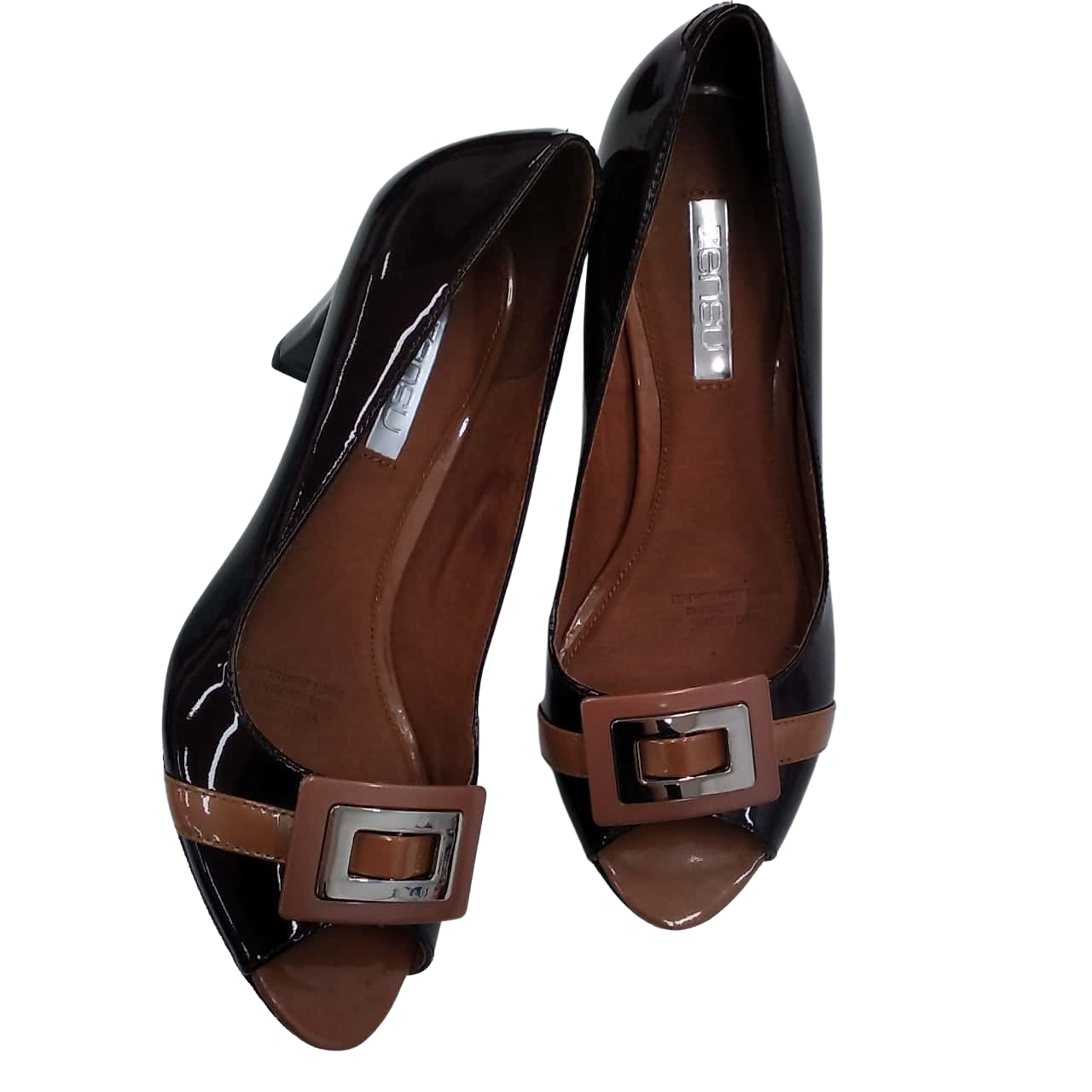 ZENSU Womens 8.5 Mahogany Patent Leather Odalis Heels (52)