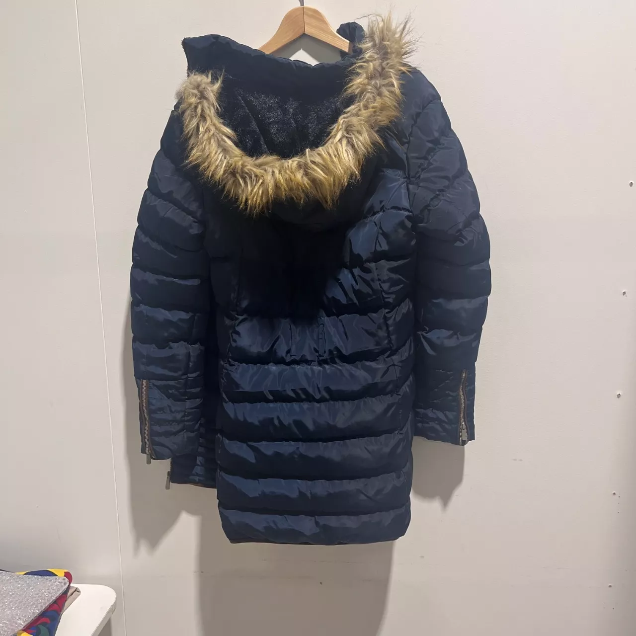 Kadite Women’s Navy Puffer Jacket Faux Fur Hood Womens Hooded Jacket ...