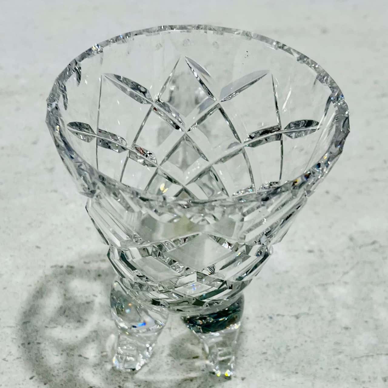 Vintage Crystal Diamond Cut Cornucopia Horn Vase(s)