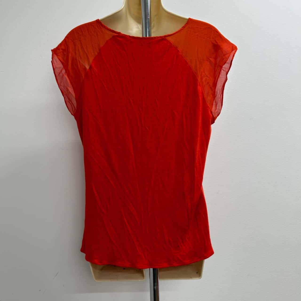 SABA Womens Size 12 Red Linen/Silk Shirt (s)