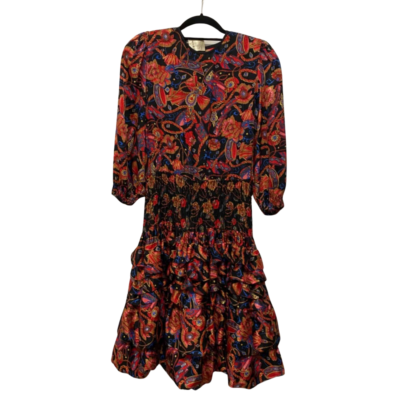 Vintage Diane Freis Womens Size 10 / 8 Midi Dress Floral with Matching ...