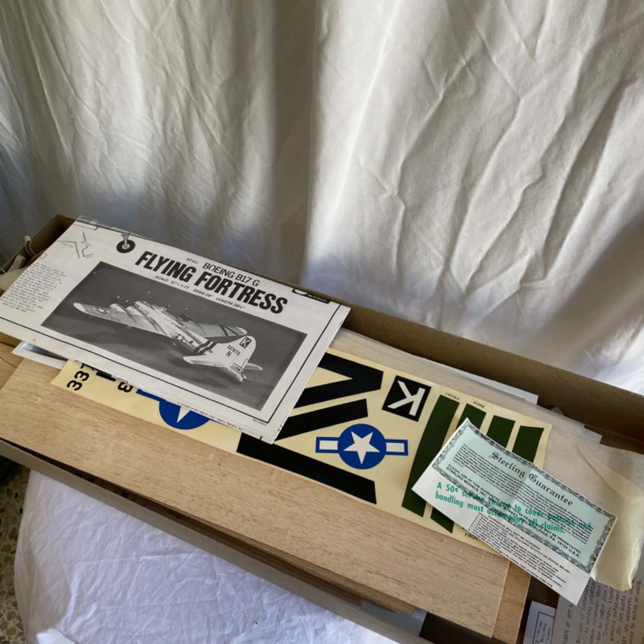 VINTAGE 70's Sterling Models Boeing B17 G Flying Fortress Balsa Wood Kit(s)