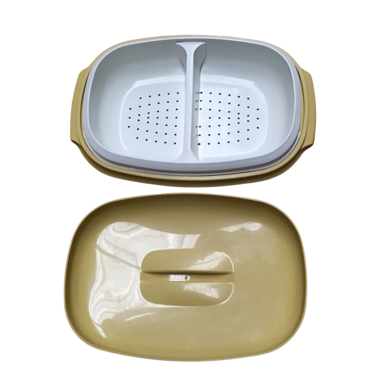 Vintage Tupperware Harvest Gold Four Piece Vegetable Rice Steamer With ...