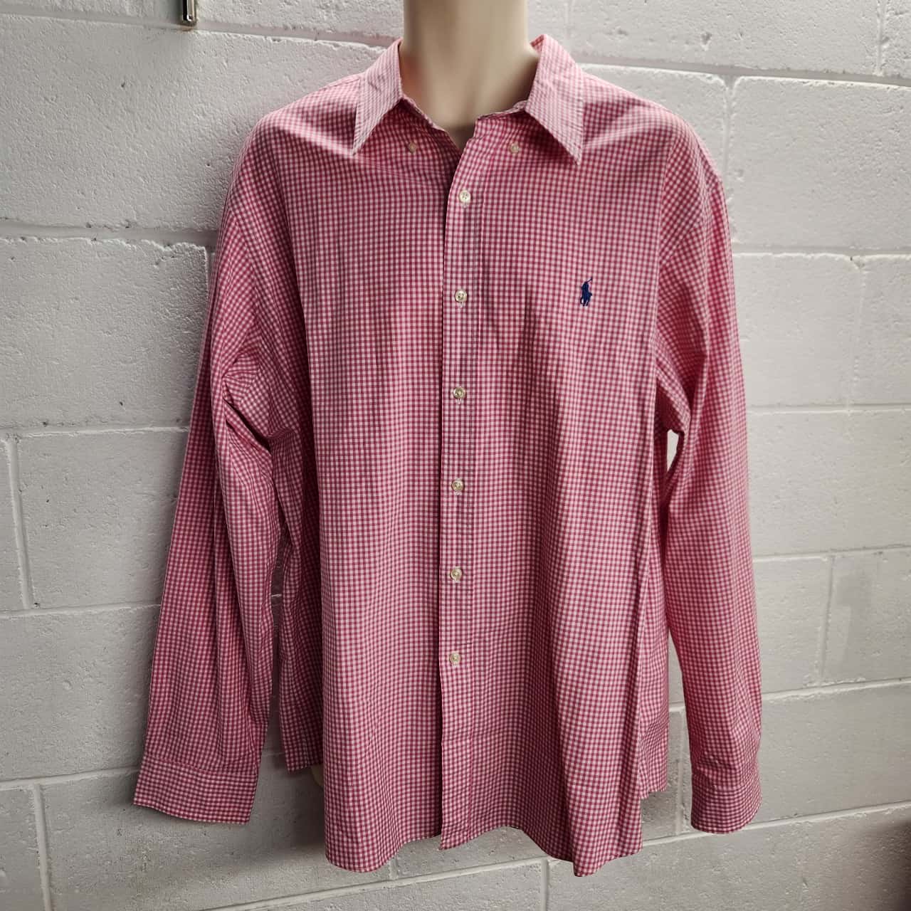 Polo Ralph Lauren Men's Size XXL Short Sleeve Pink / Striped / White