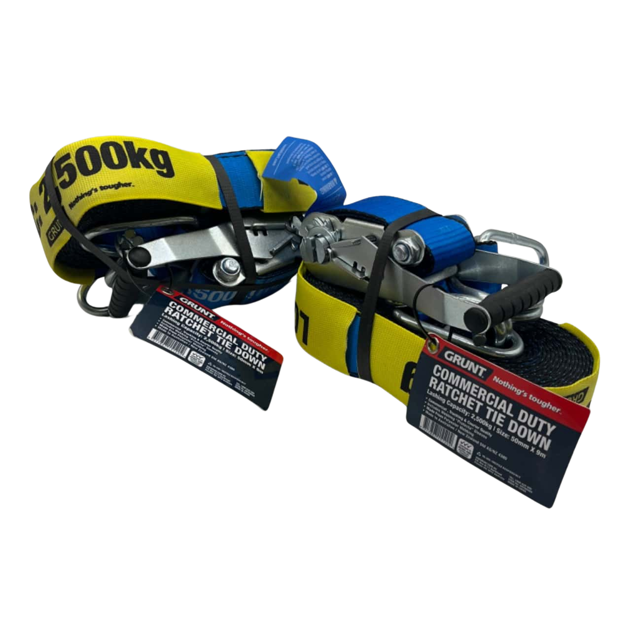 2x Grunt 2500kg Truck/Trailer Ratchet Straps(s)