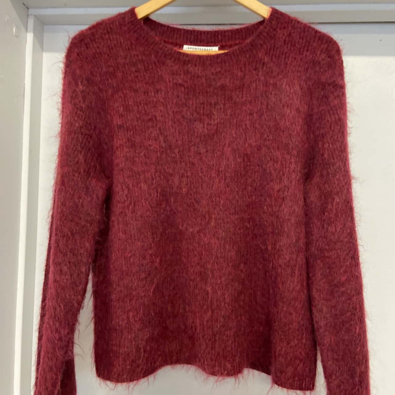 Sportscraft luxury blend mohair jumper Size M Maroon (s)