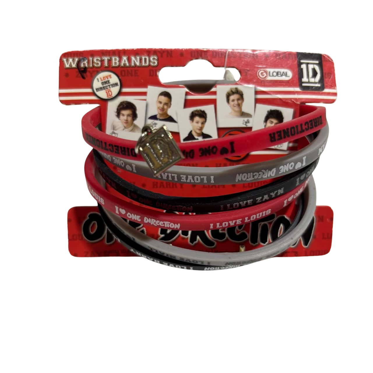 One Direction Wristbands Black, Red & Grey Music Band Memorabilia 1D ...