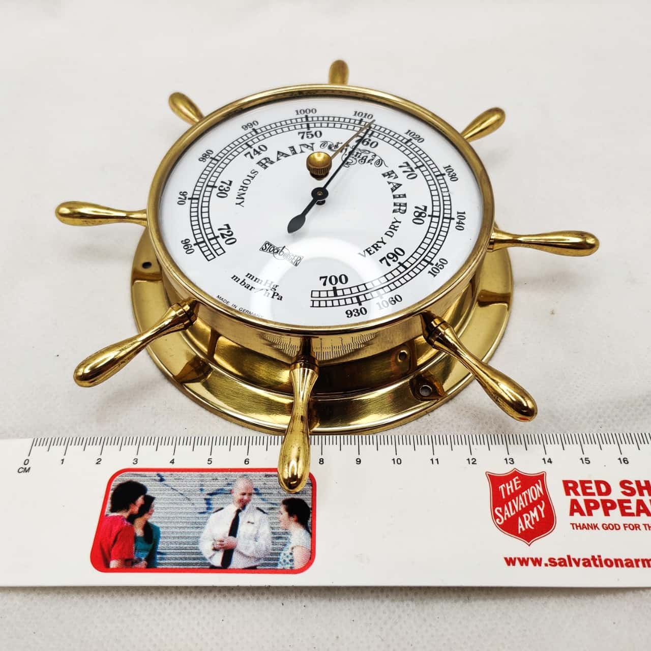 Stockburger Branded Barometer Made In Germany Ships Wheel Style(s)