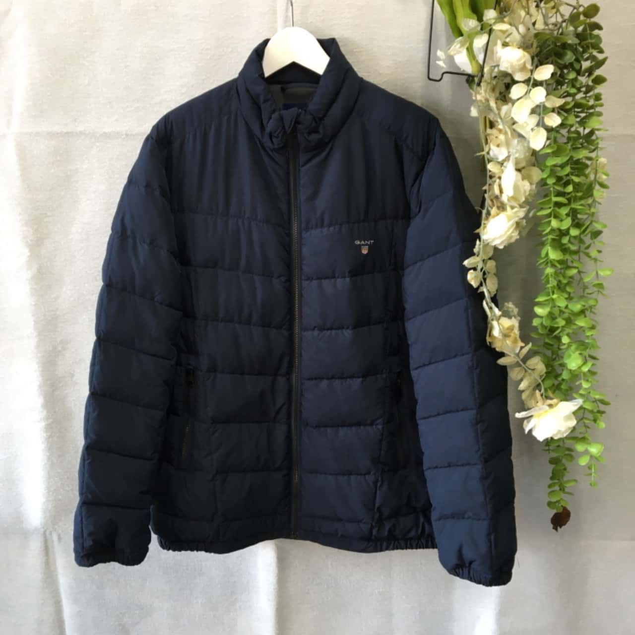Gant Mens Puffer Jacket Size L Navy Blue (s)