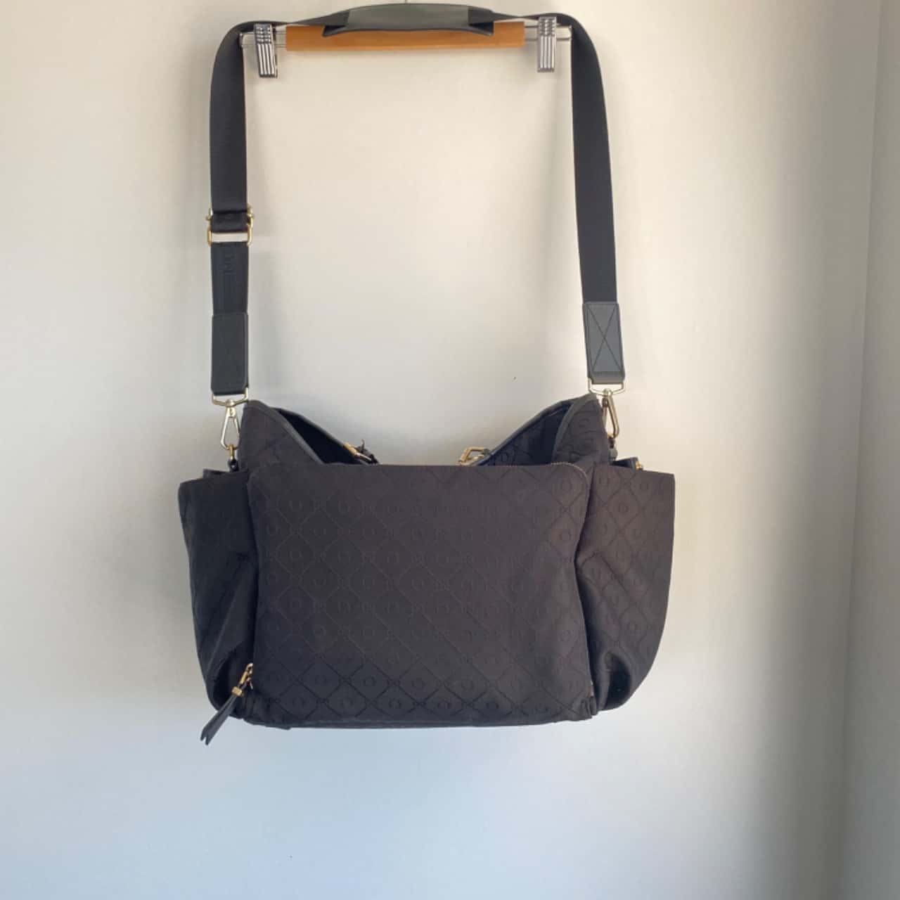 Oroton Black Canvas Nappy Bag(s)