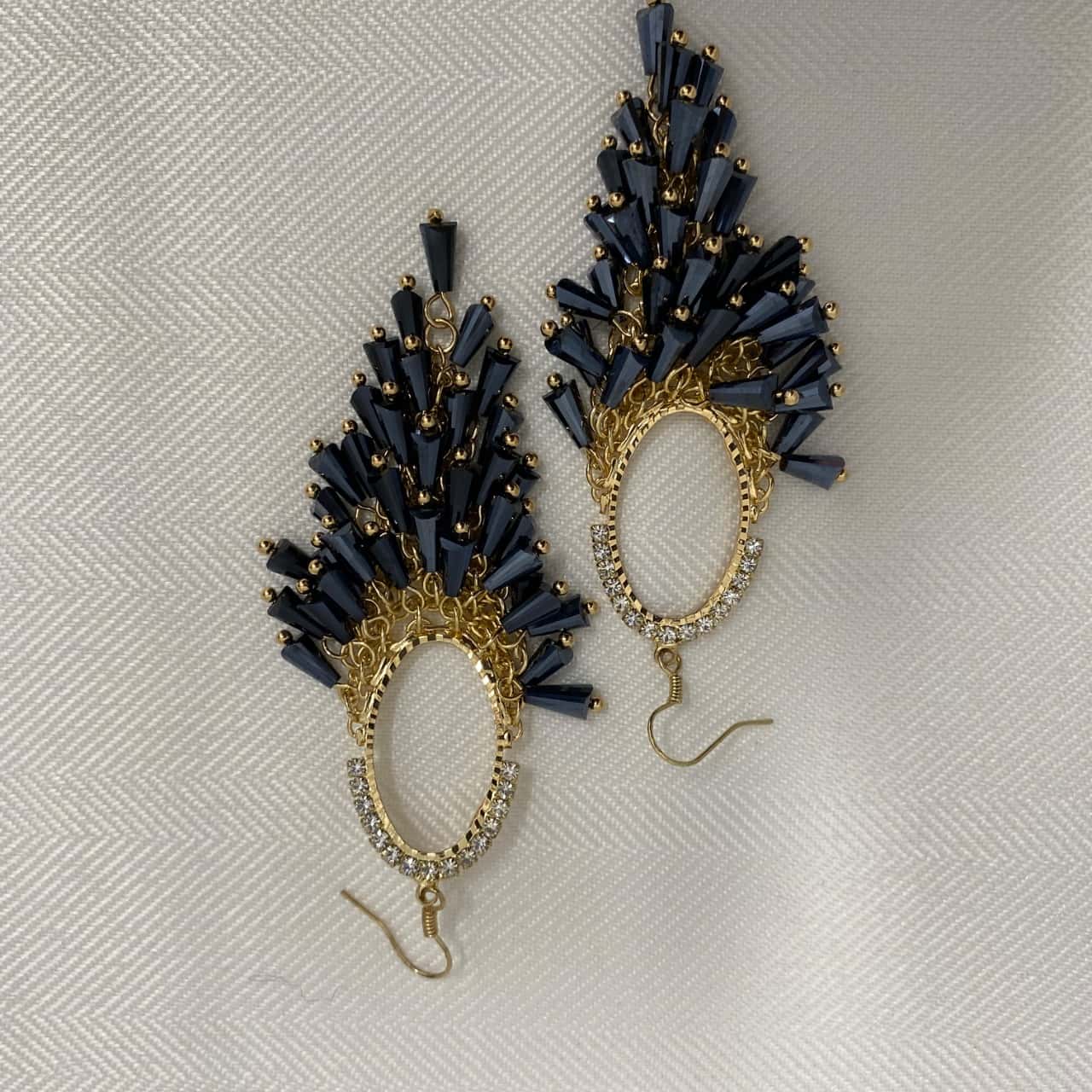 Vintage Style Women's Earrings Navy Blue