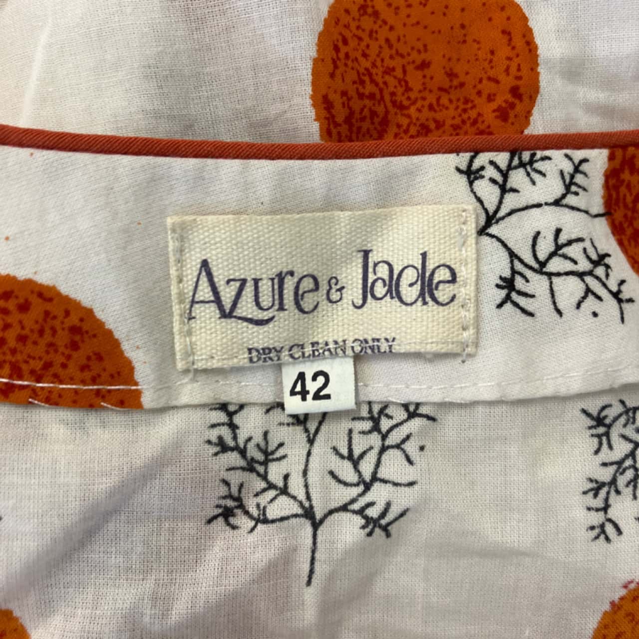 Azure & Jade White/Orange Dress with Shawl(s)
