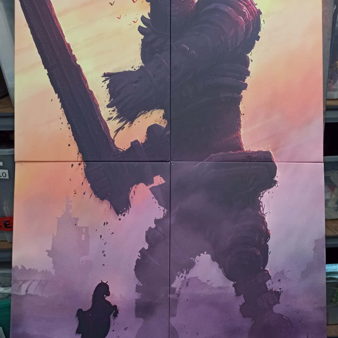 Colossus Encounter, Metal Displate Poster in 4 pieces. (S)