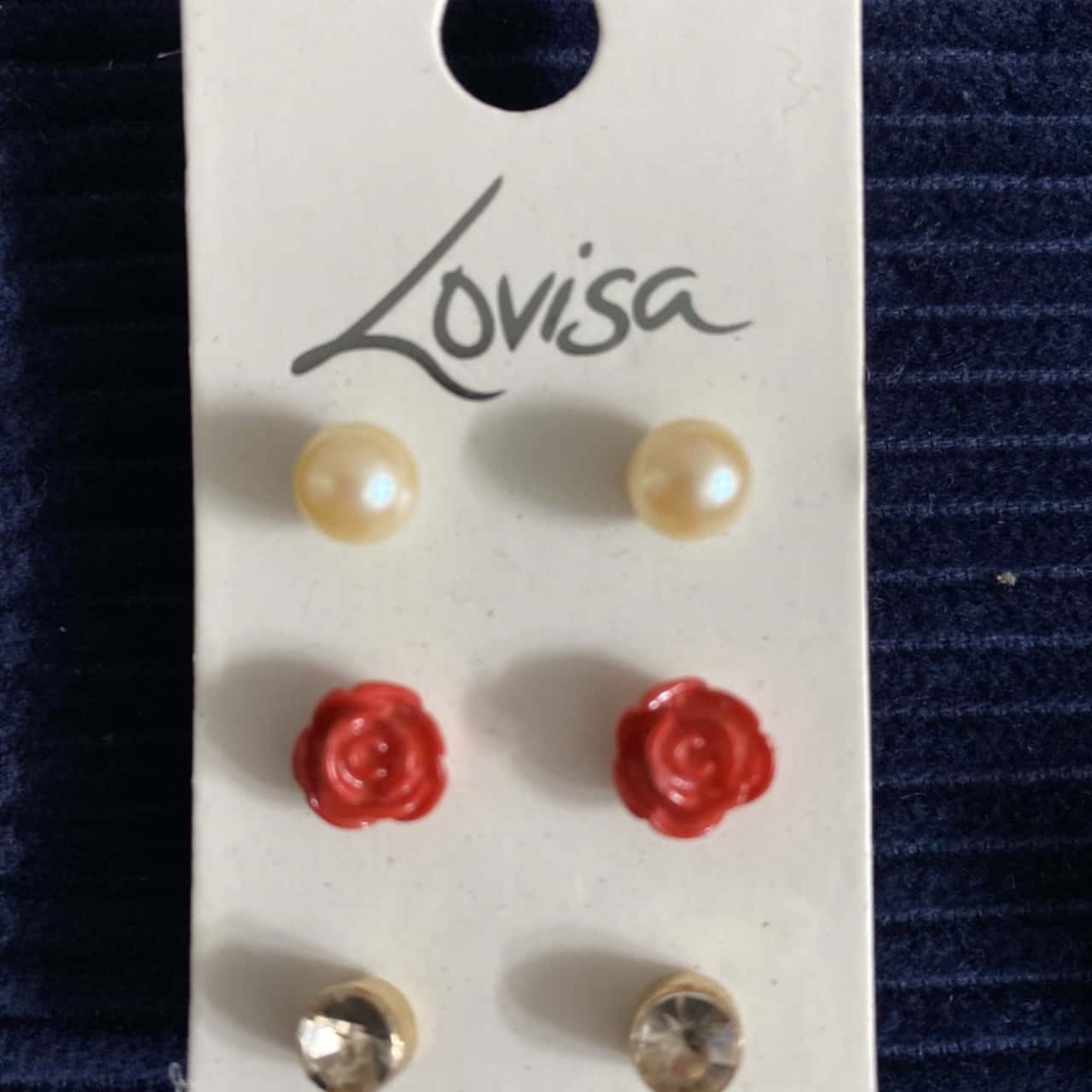Lovisa SET of Pearls, Diamanté and Rose Stud Earrings(s)