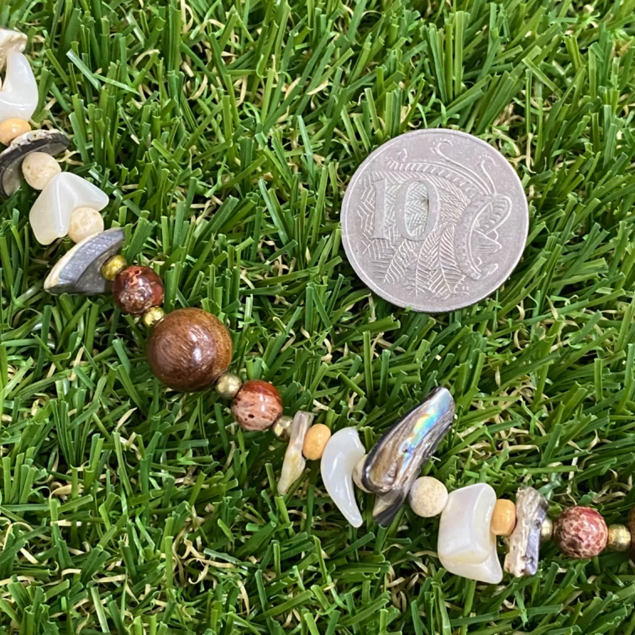 Womens Natrual Wood and Shell Bead Necklace - Used Very Good | Salvos ...