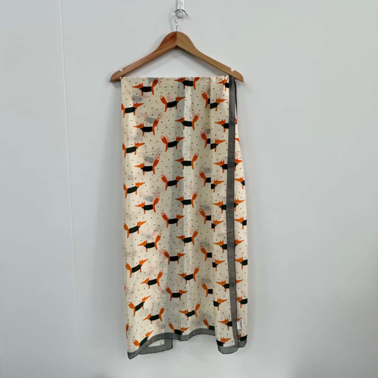 50% Silk Fox with Bowtie Print Scarf (s)