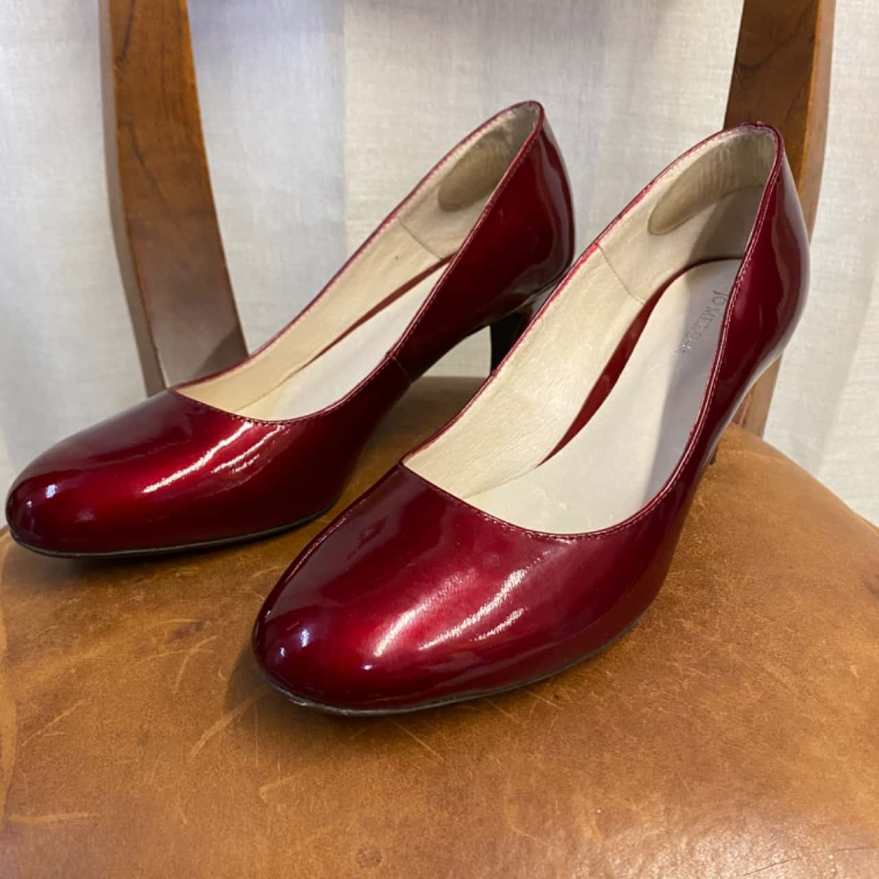 Jo Mercer Women's Size 8.5 Red Leather Heels (s)