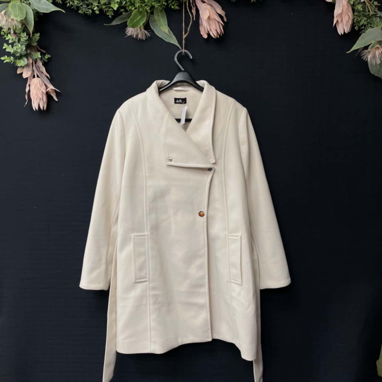 Dotti Women’s Naomi Funnel Coat Size 16 Cream BNWT (s)