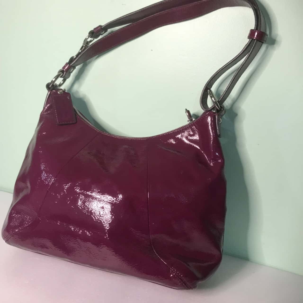 Coach Womens Handbag Purple approx 35 cm x 30 cmx 10 cm gusset(s)