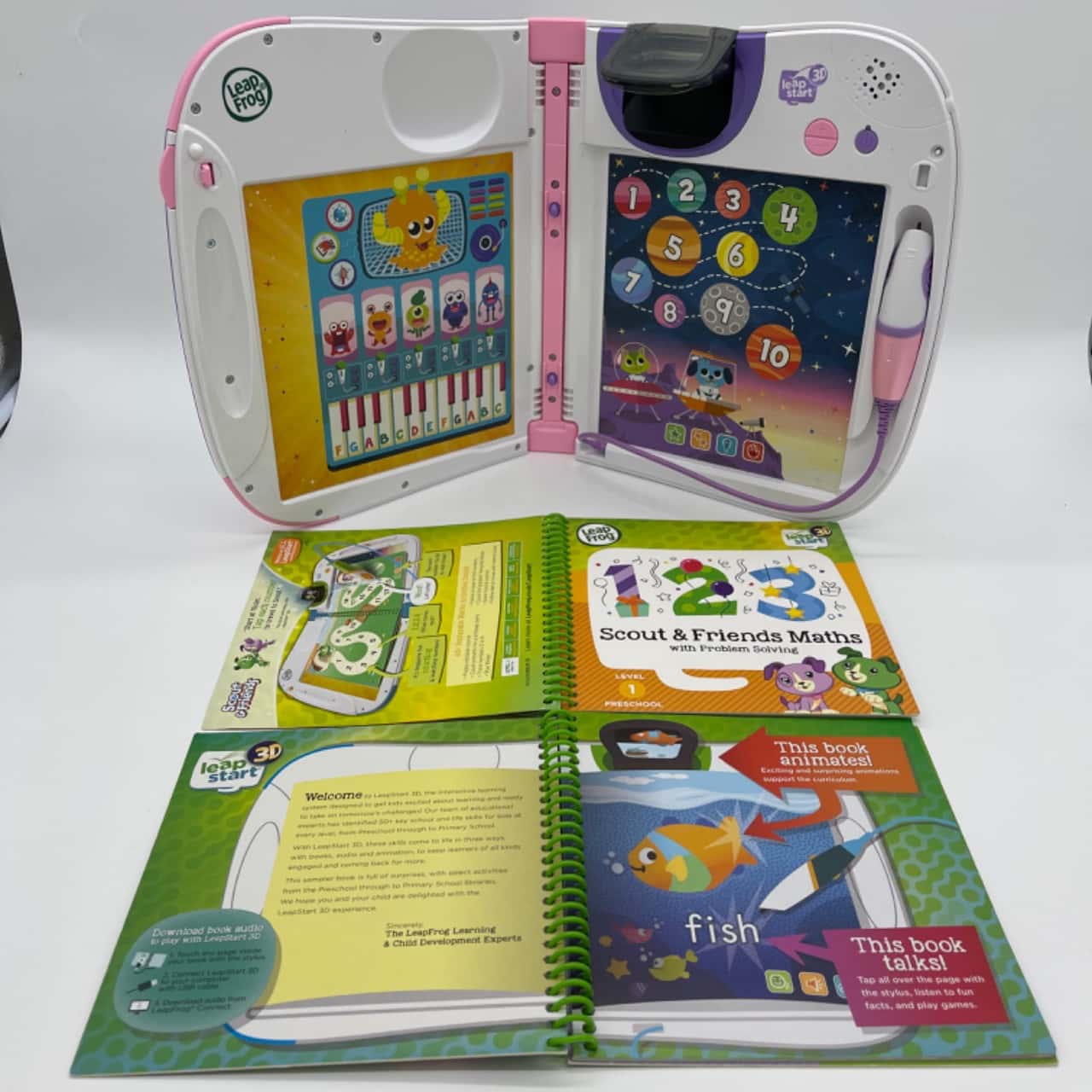 LEAP FROG LEAP START 3D INTERACTIVE LEARNING SYSTEM + 2 books [B#20]