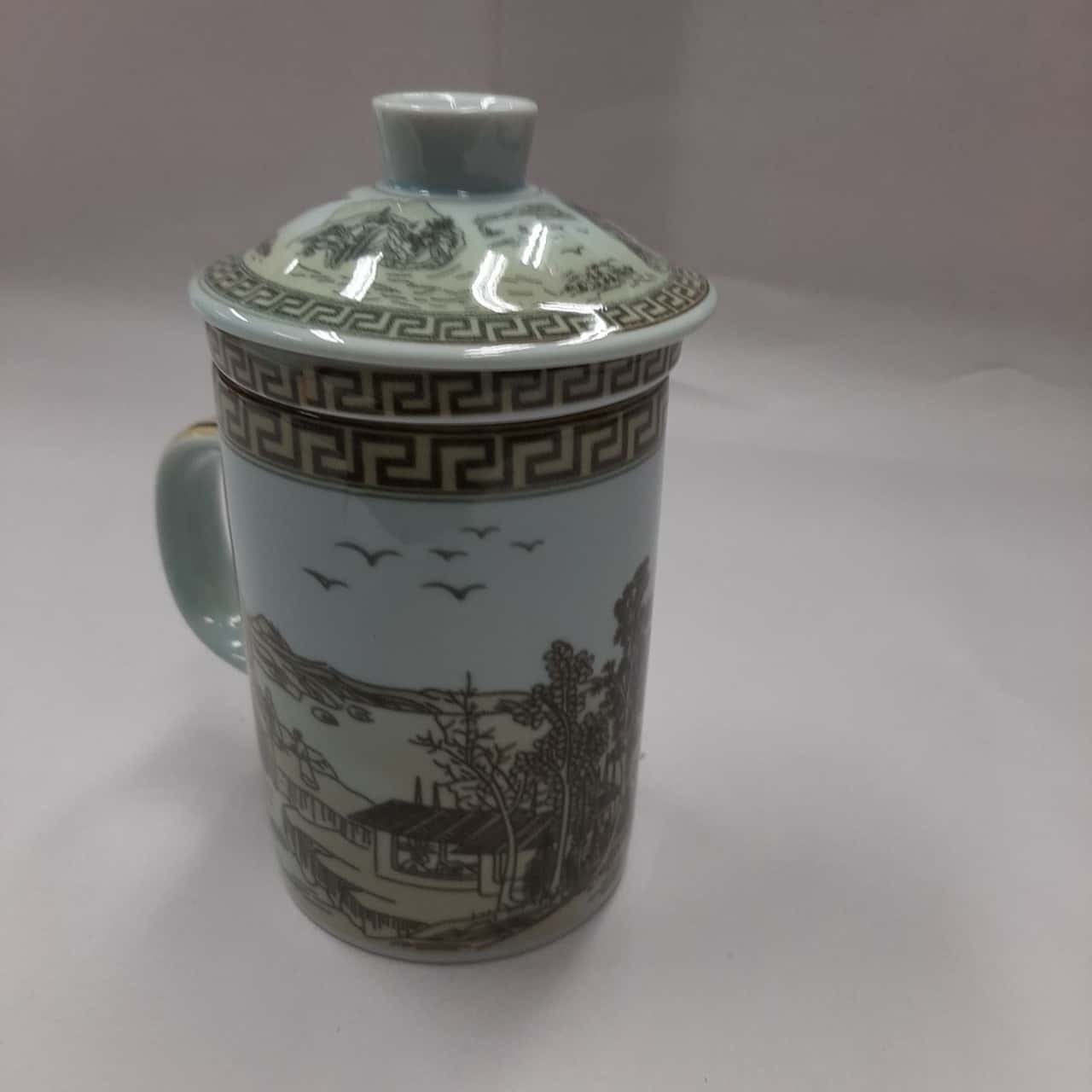Chinese Mug with Tea Strainer and Lid(s)