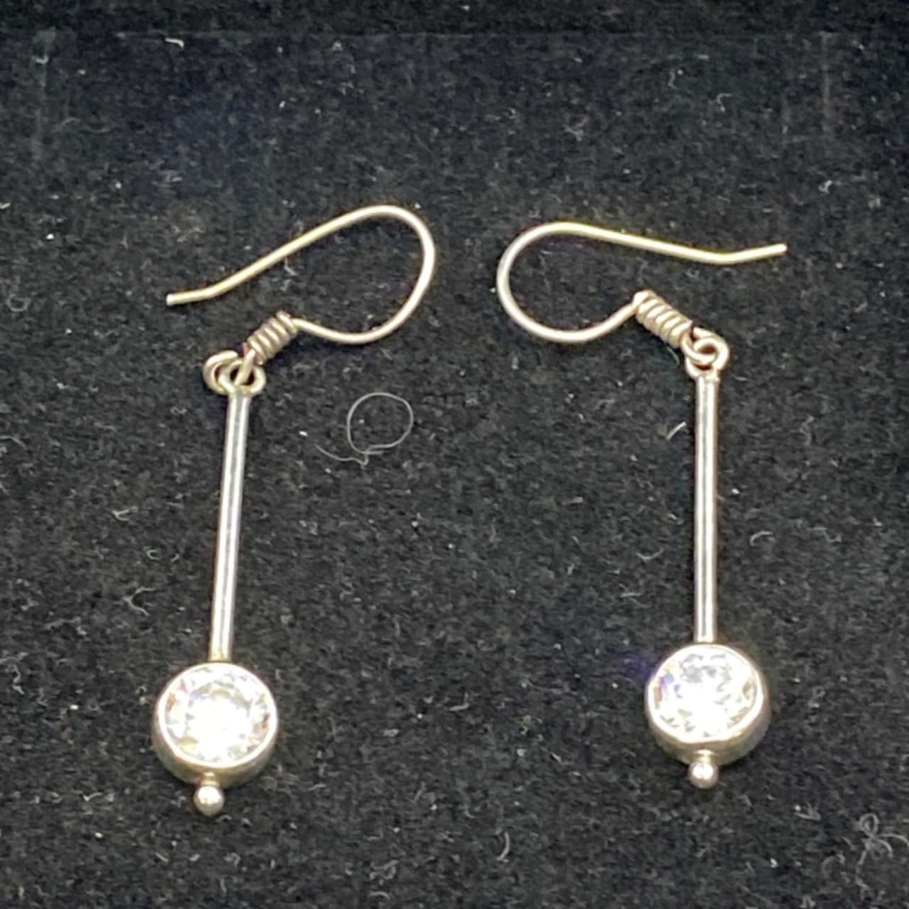 Silver Drop Hooks with Sparkling Stone (s)