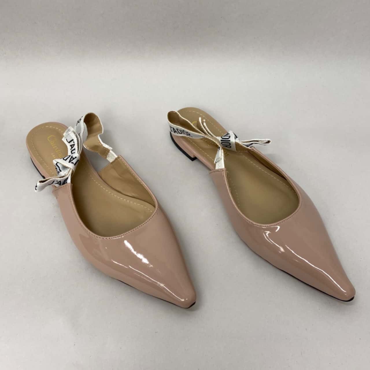 Womens J'Adior Ribbon Slingback Flats - Size 41D -Beige (s)