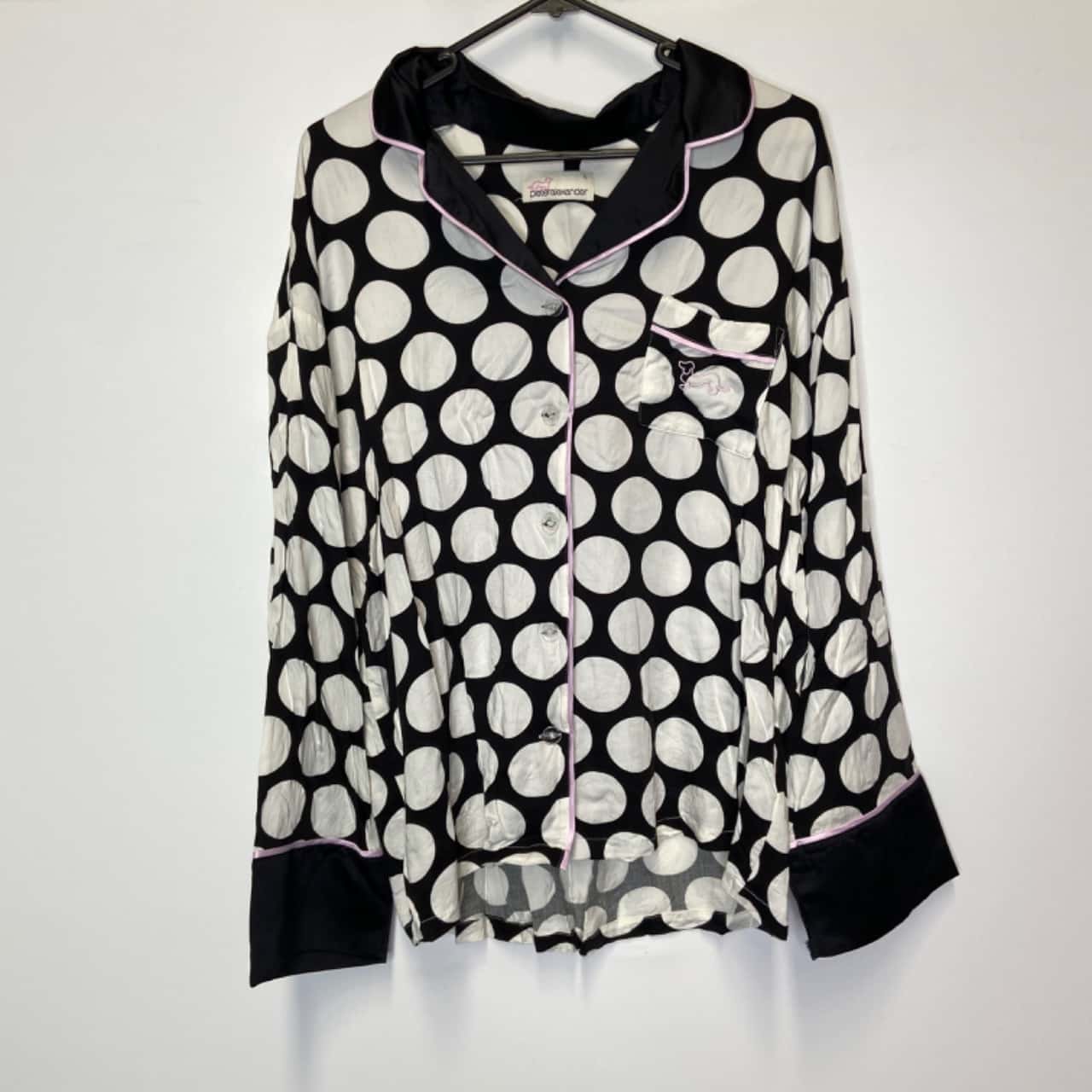 Peter Alexander Womens Size L long Sleeve Pj Set Black/ White/ Polkadot ...