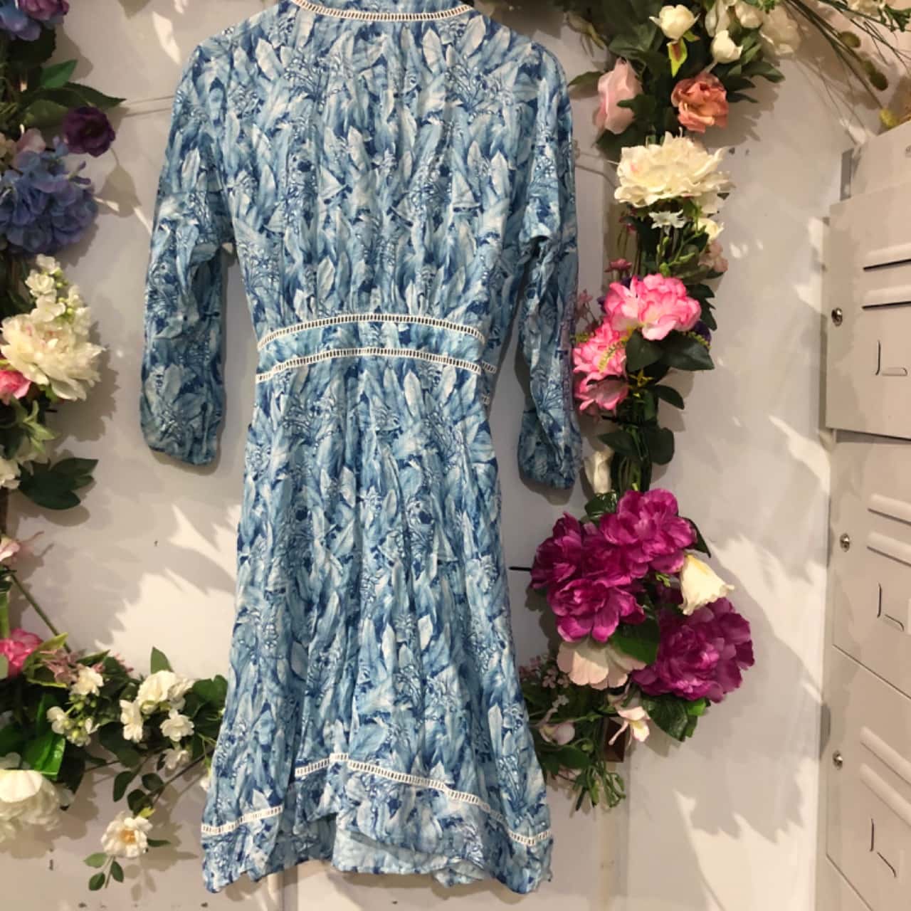 Morrison Size 1 Wrap Dress Wedgwood Blue (s)